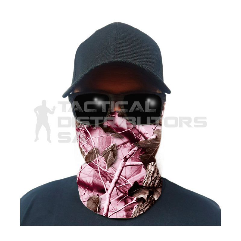 Multi-Use Tubular Bandana/Gator Face Shield - Pink Bush Camo